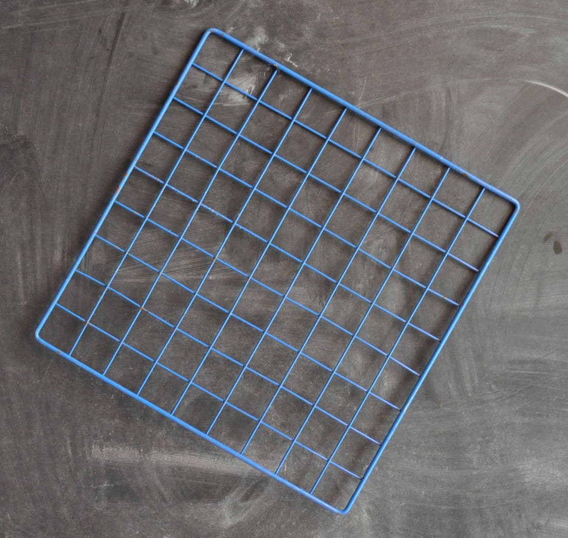 Vintage 80s Blue Painted Metal Grid for Display or Decoration Sale - Etsy