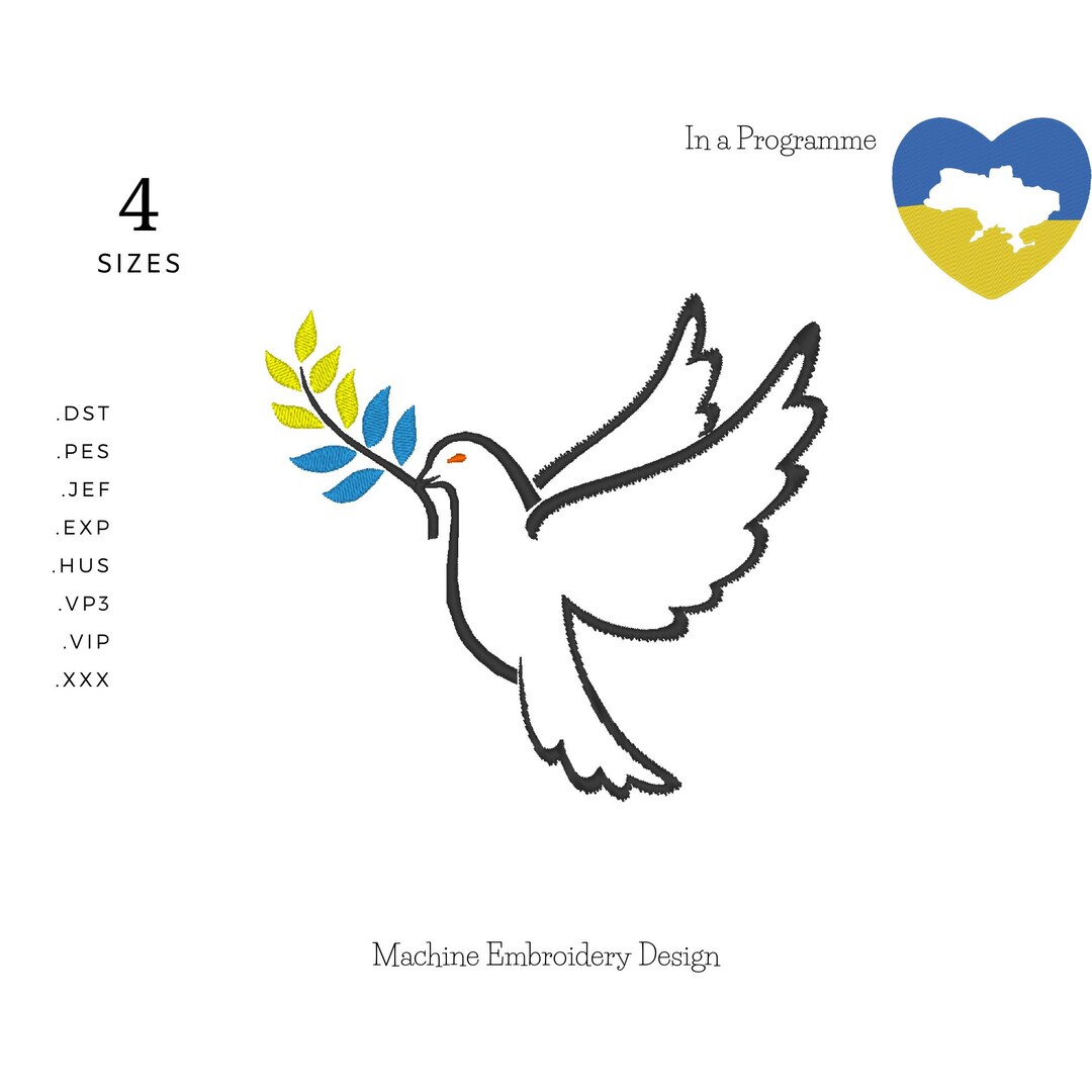 Dove Machine Embroidery Design - Dove of Peace Embroidery Design - Dove ...