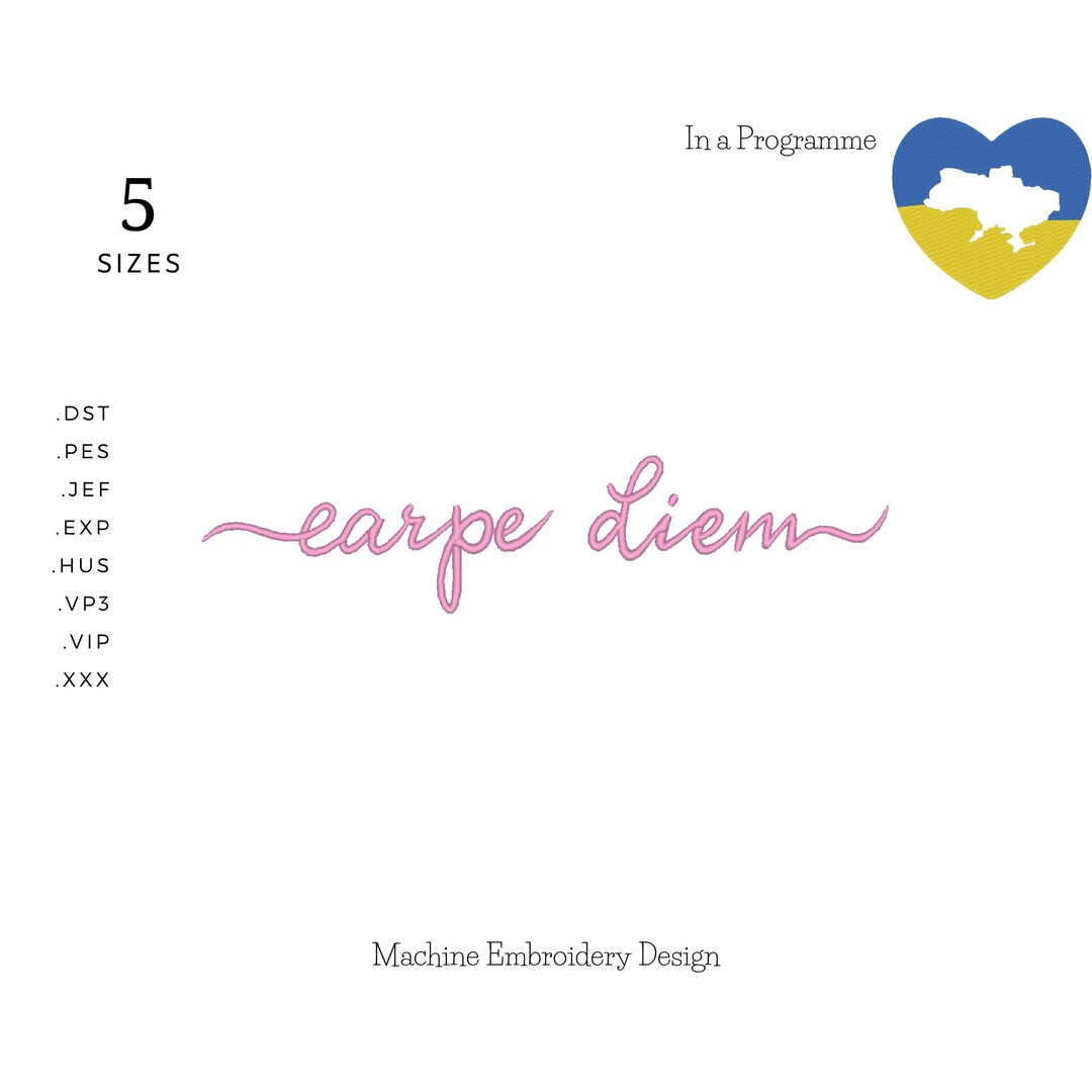 Carpe Diem Machine Embroidery Design - Carpe Diem Embroidery Design for ...