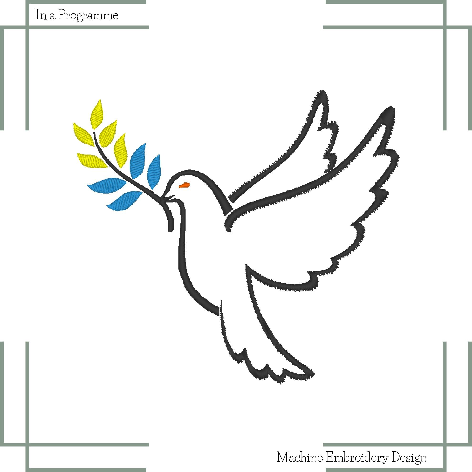 Dove Machine Embroidery Design - Dove of Peace Embroidery Design - Dove ...