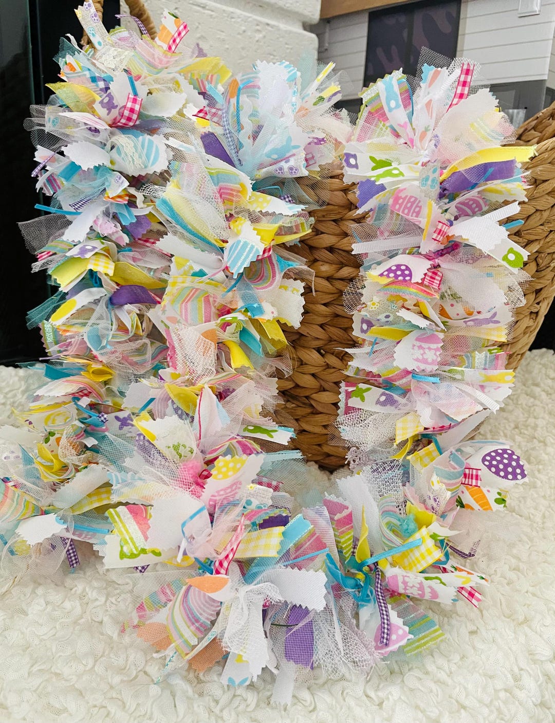 Colorful Easter Ribbon Rag Garland - Etsy