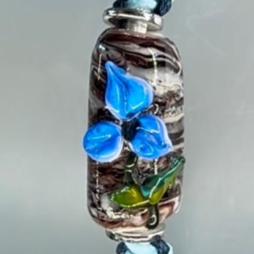 Blue Flower With Silver Flower Charms - Etsy