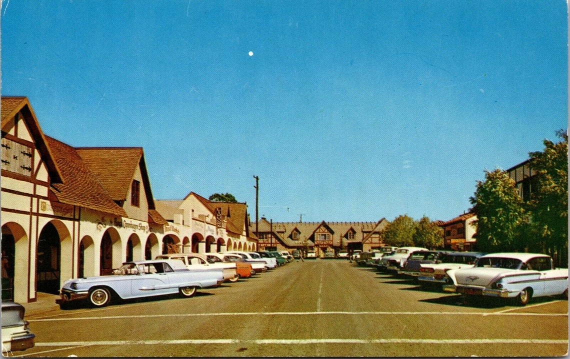 Solvang California Vintage Cars Postcard Unposted - Etsy