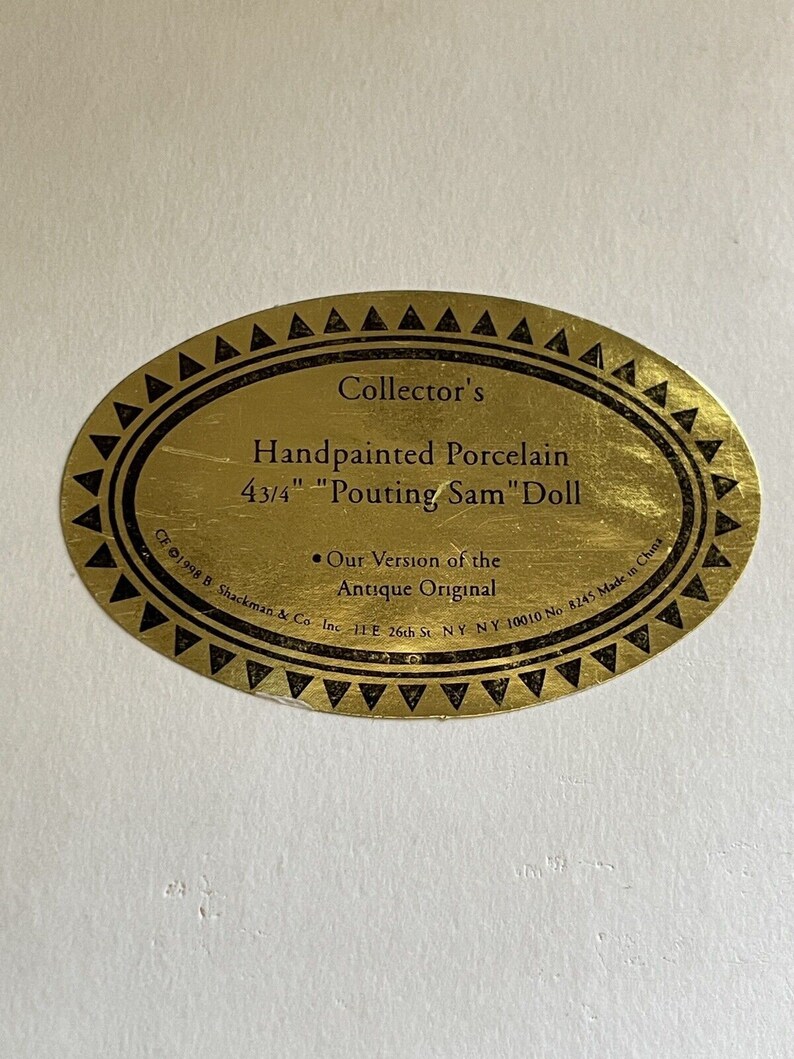 B Shackman Pouting Sam Doll Handpainted Porcelain Figurine Vintage - Etsy