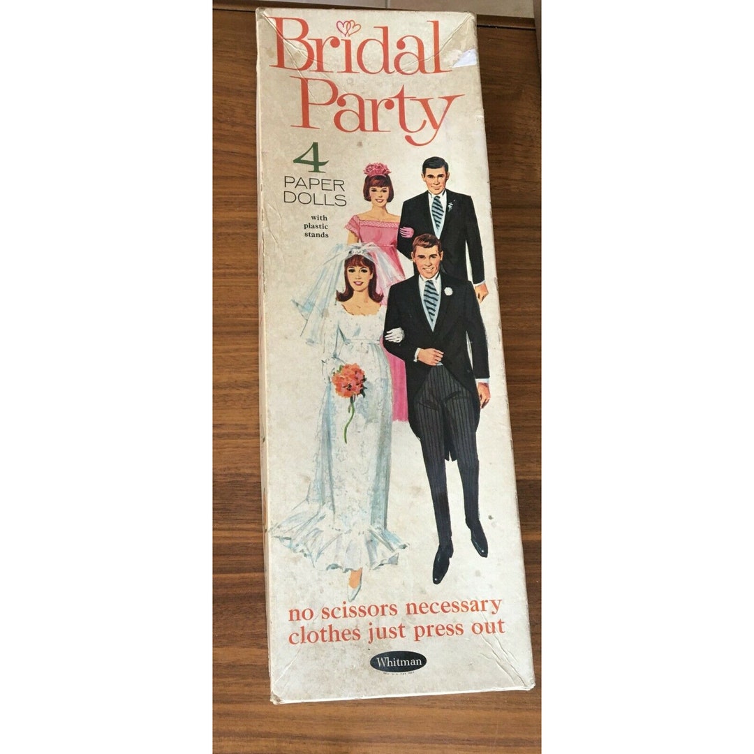 Bridal Party 6 Paper Dolls Paper Dress up Set Whitman 4723 - Etsy