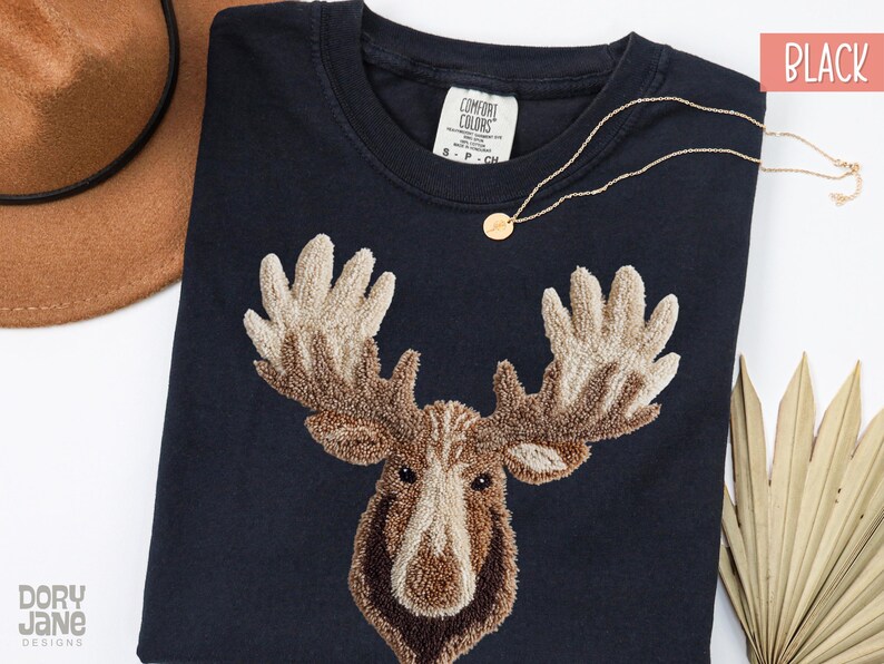 Moose Head Shirt Comfort Colors Moose Faux Yarn T-shirt for Hunters ...