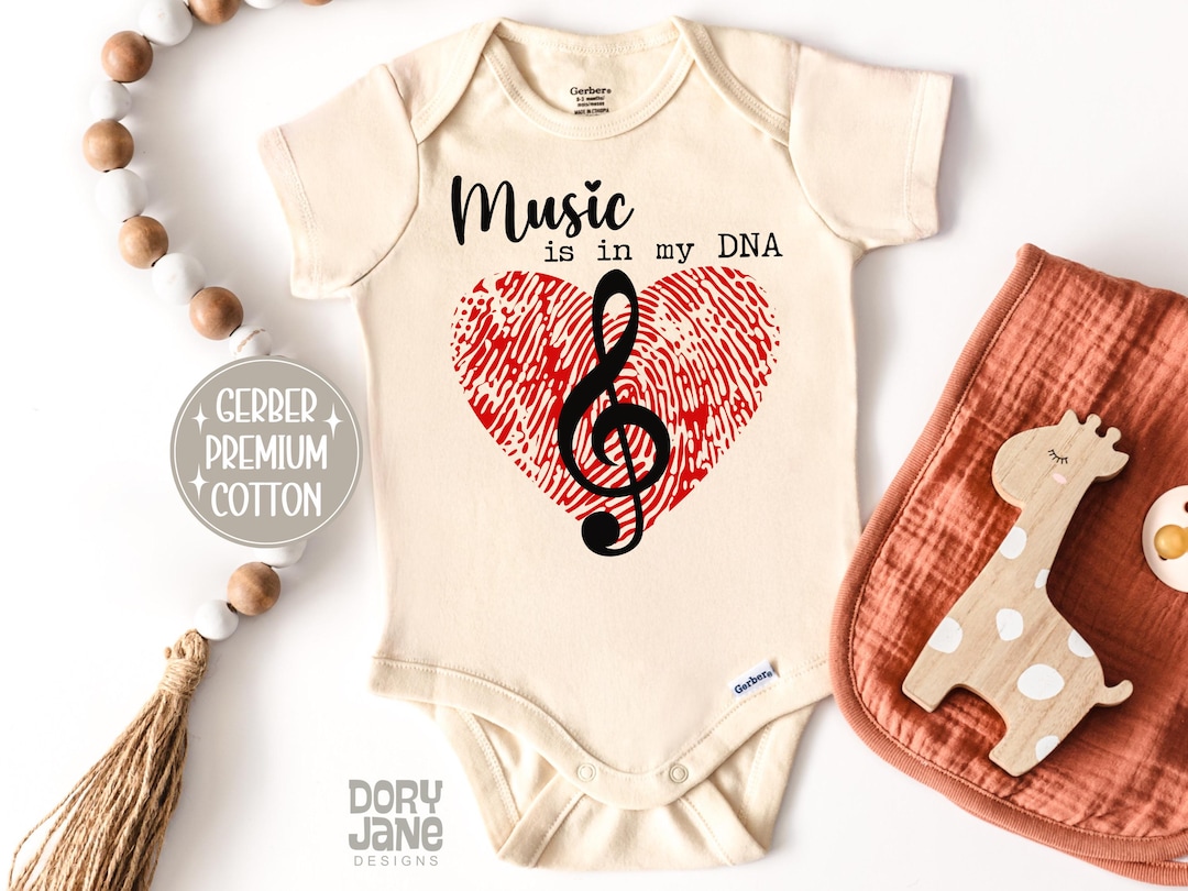 Music is in My DNA Baby ONESIES® Brand Bodysuit Cute Musician Bodysuit ...