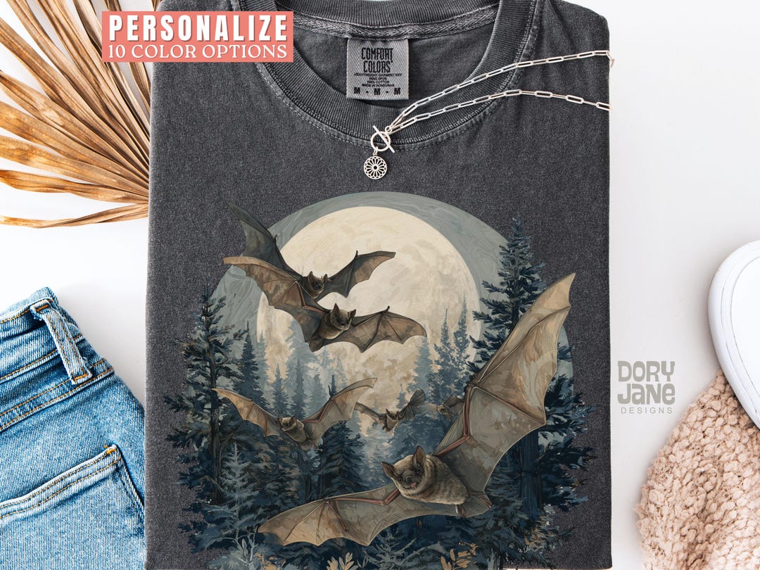 Vintage Halloween Bats Comfort Colors Shirt 90s Graphic Style Spooky ...