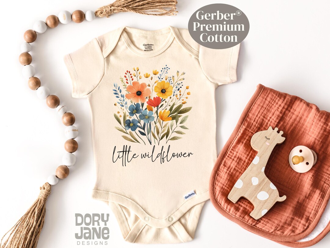 Little Wildflower ONESIES® Brand Bodysuit Flower Baby Outfit Cute Baby Girl Bodysuit Baby Shower ...