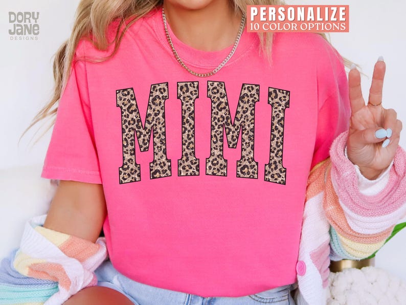 Mimi Shirt for Grandma Leopard Varsity Comfort Colors T-shirt for Mimi ...