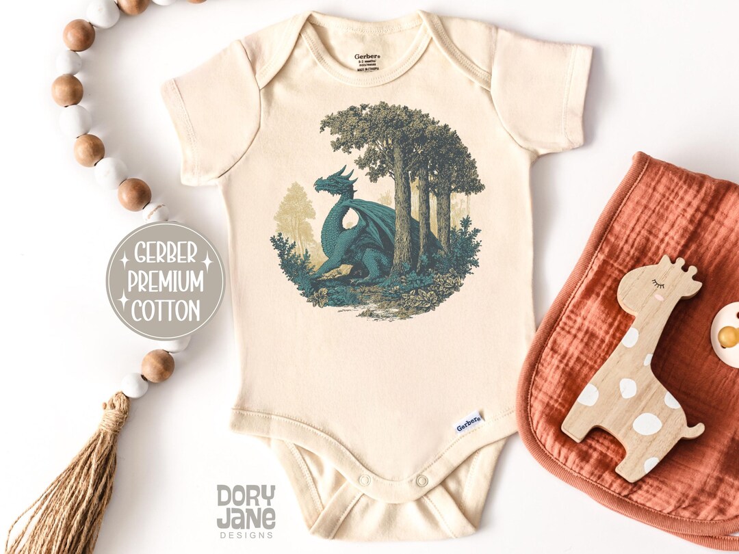 Dragon Baby ONESIES® Brand Bodysuit 90s Graphic Style Vintage Dragon ...
