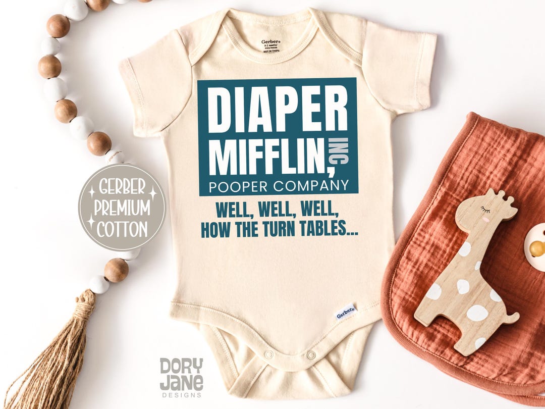 Diaper Mifflin Pooper Company Baby ONESIES® Brand Bodysuit Michael ...
