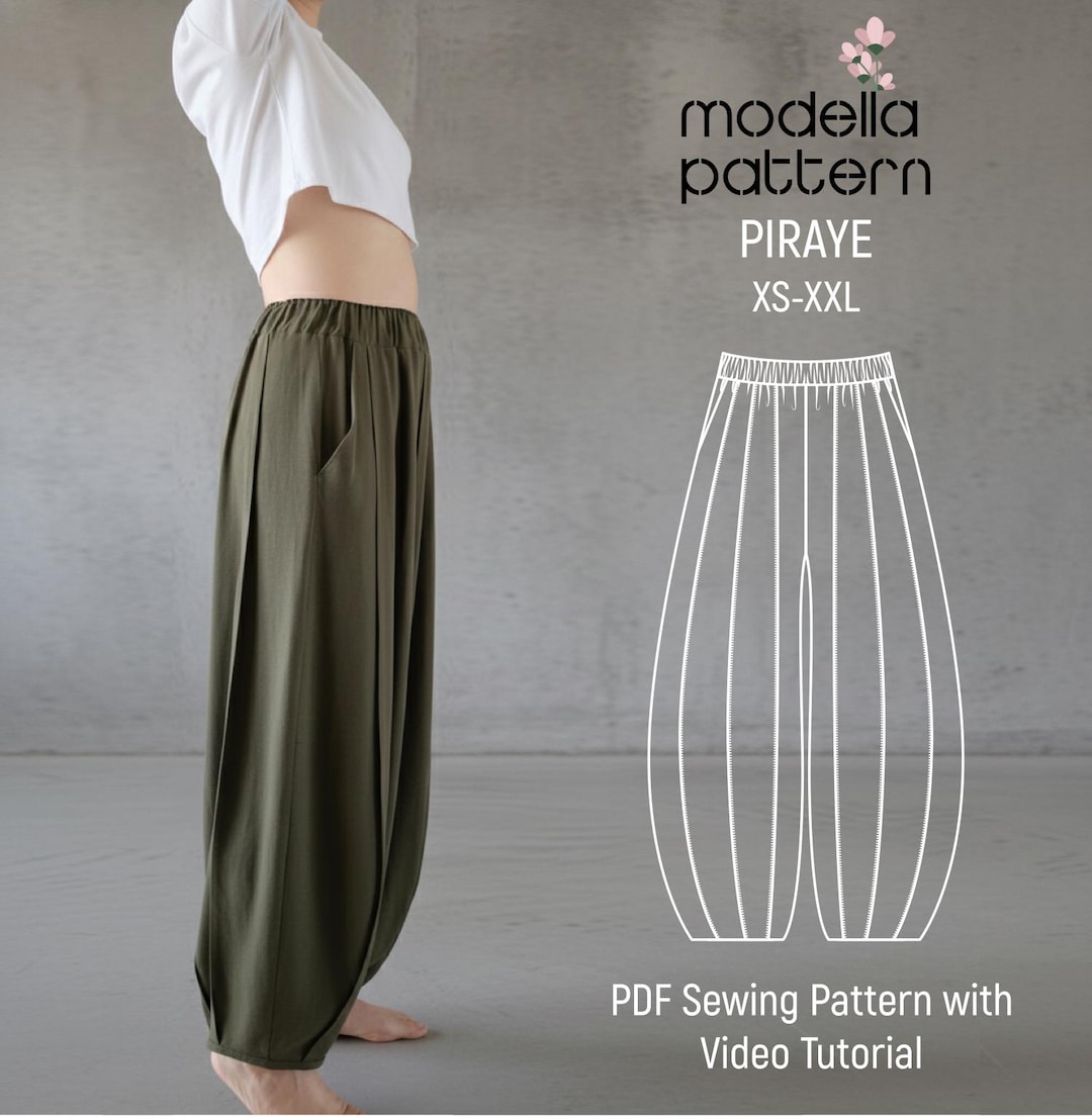 PIRAYE Segmented Yoga Pants Sewing Pattern | XS–XXL | Relaxed Fit ...