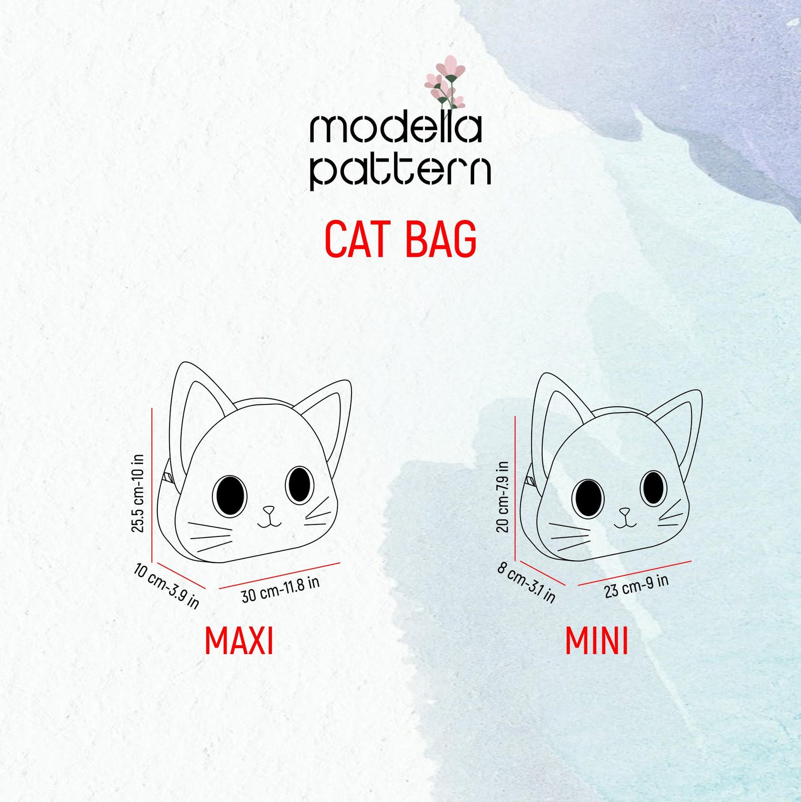 CAT BAG Bag Sewing Pattern PDF With Video Tutorial -2 Size - Handmade ...