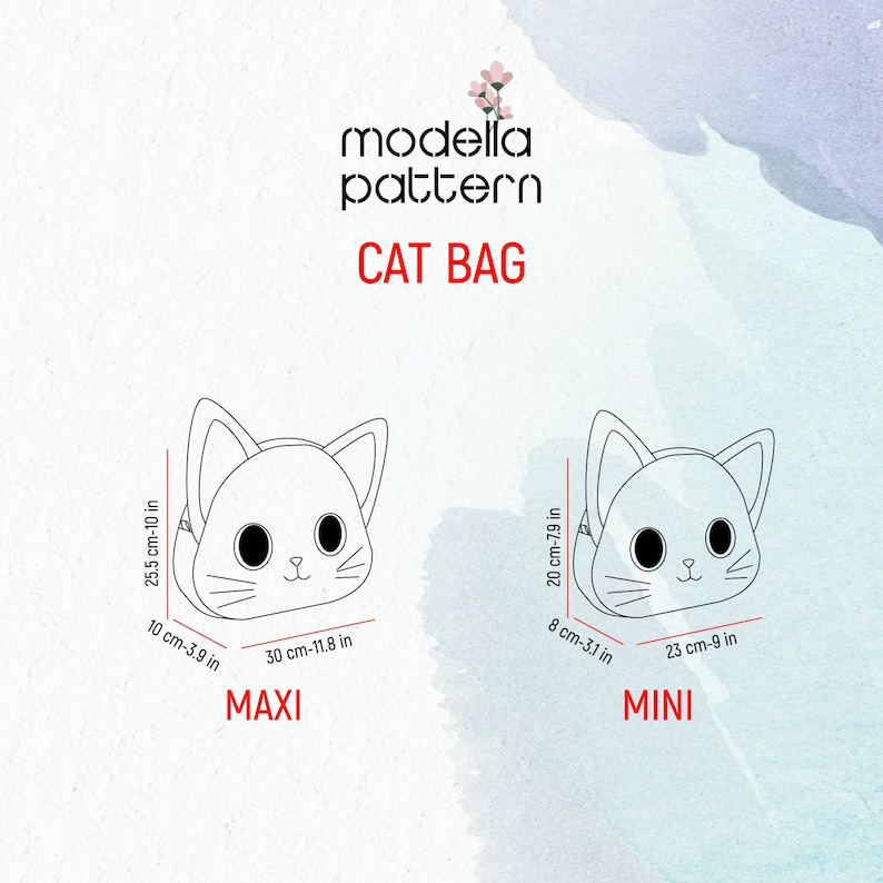 CAT BAG Bag Sewing Pattern PDF With Video Tutorial -2 Size - Handmade ...