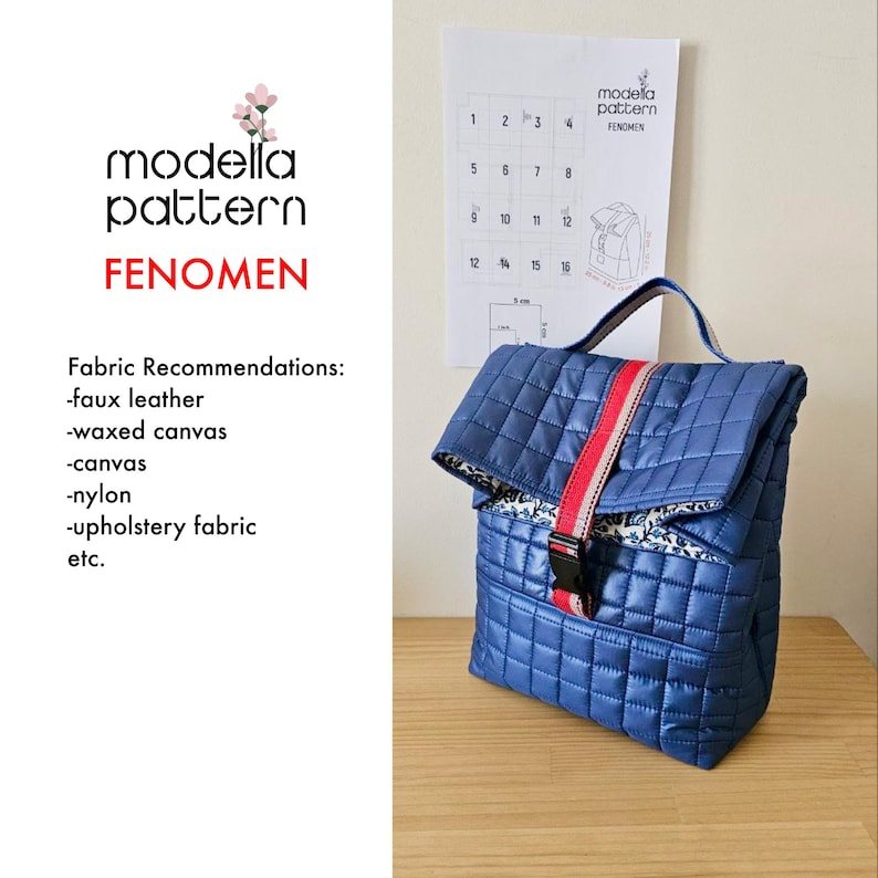 FENOMEN Bag Sewing Pattern PDF With Video Tutorial - Handmade Bag ...