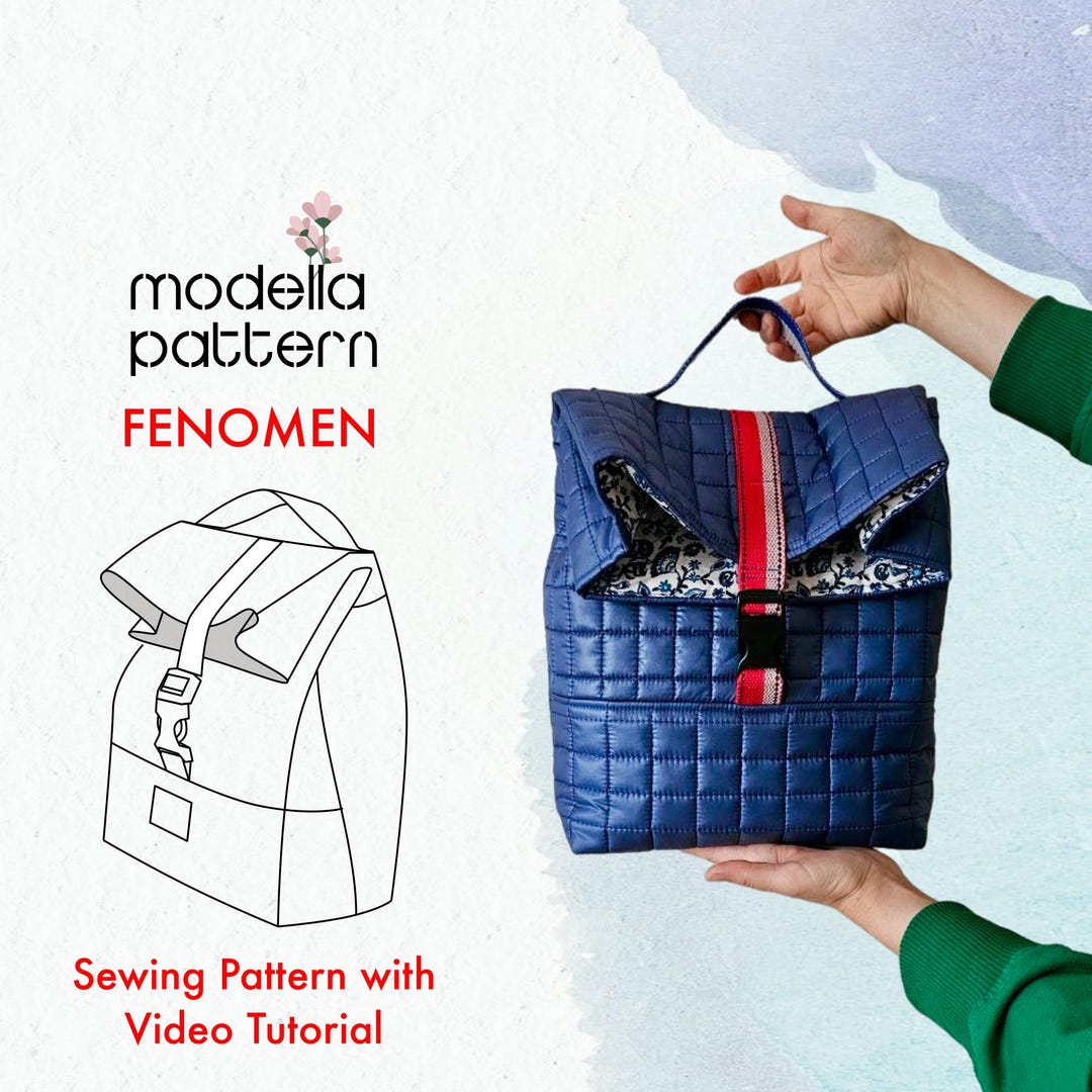 FENOMEN Bag Sewing Pattern PDF With Video Tutorial - Handmade Bag ...