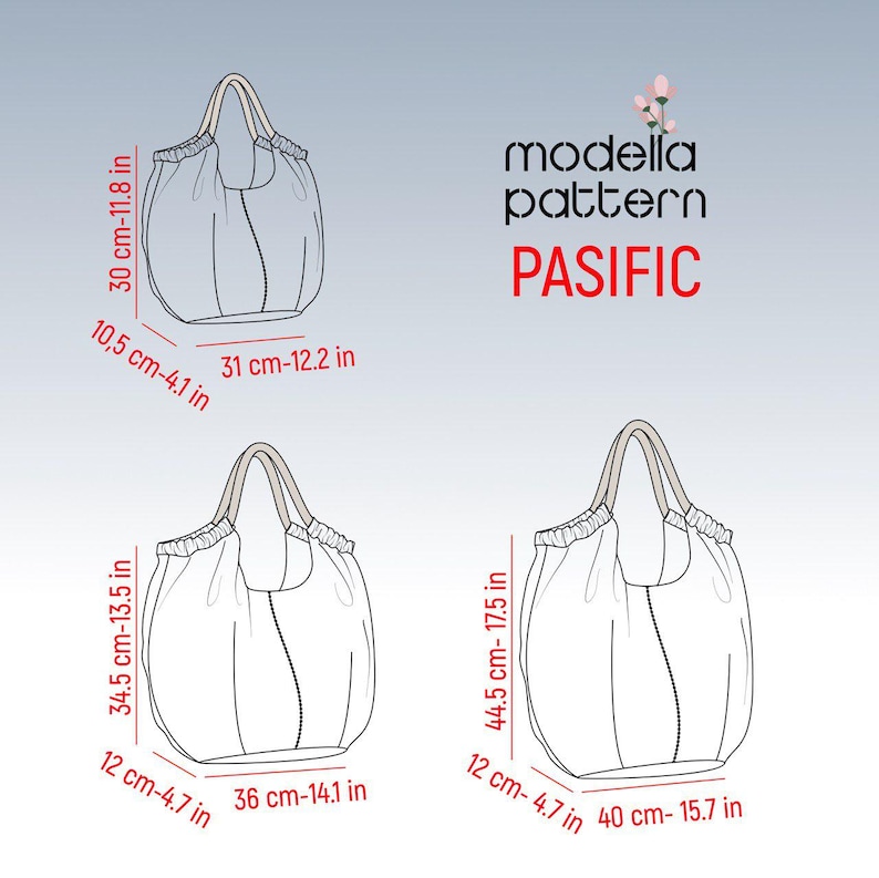 PASIFIC Bag Sewing Pattern PDF With Video Tutorial - Handmade ...