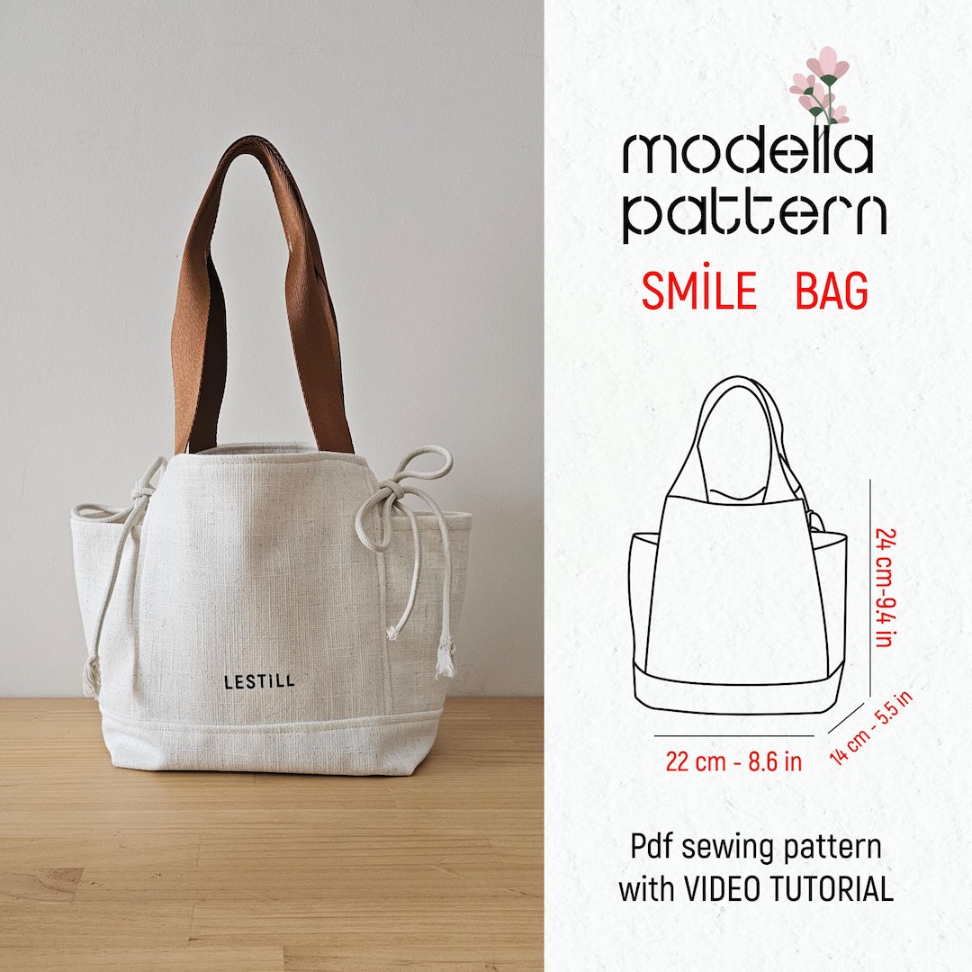 SMILE BAG Bag Sewing Pattern PDF With Video Tutorial - Handmade Cute ...