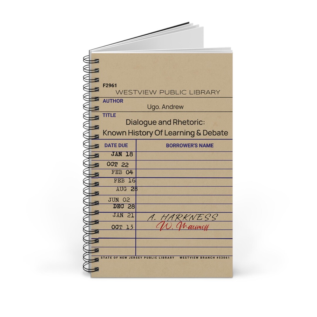 Agatha All Along Library Card Spiral Journal (EU), New Year's Christmas ...