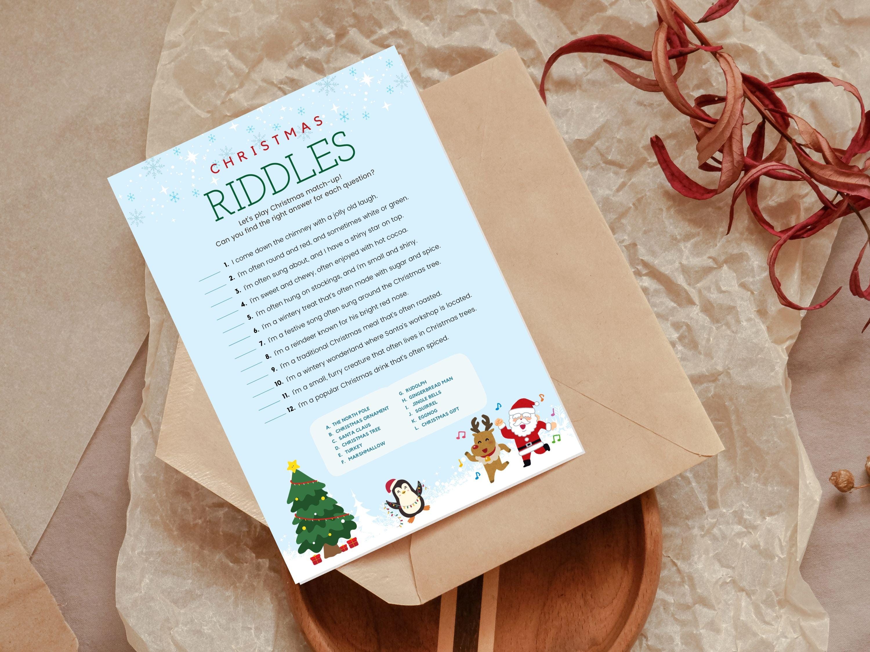 Christmas Riddles Game Printable – Fun Holiday Activity for Kids ...