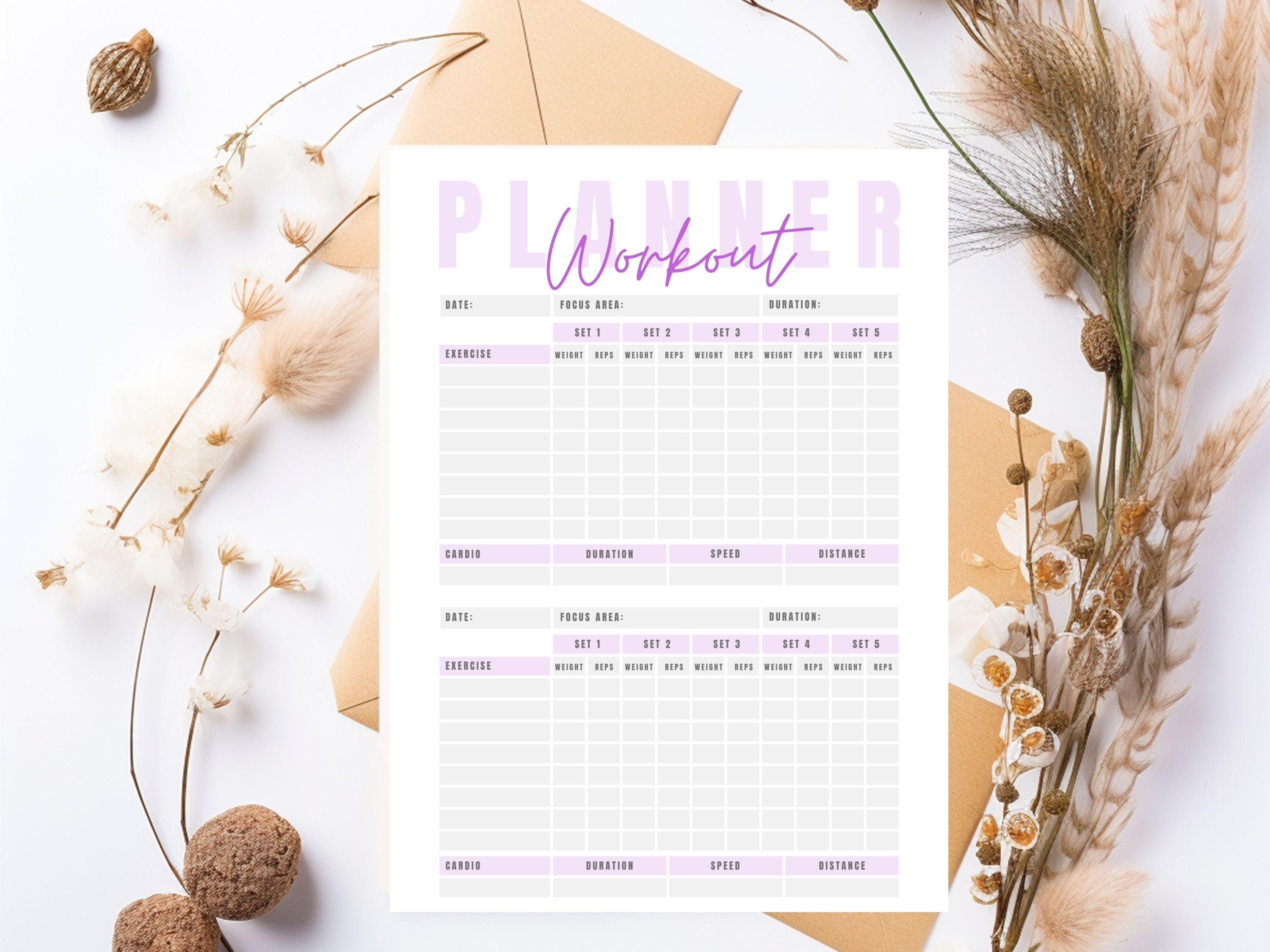 Workout Planner Printable, Fitness Tracker, Goal Setting, Weekly ...