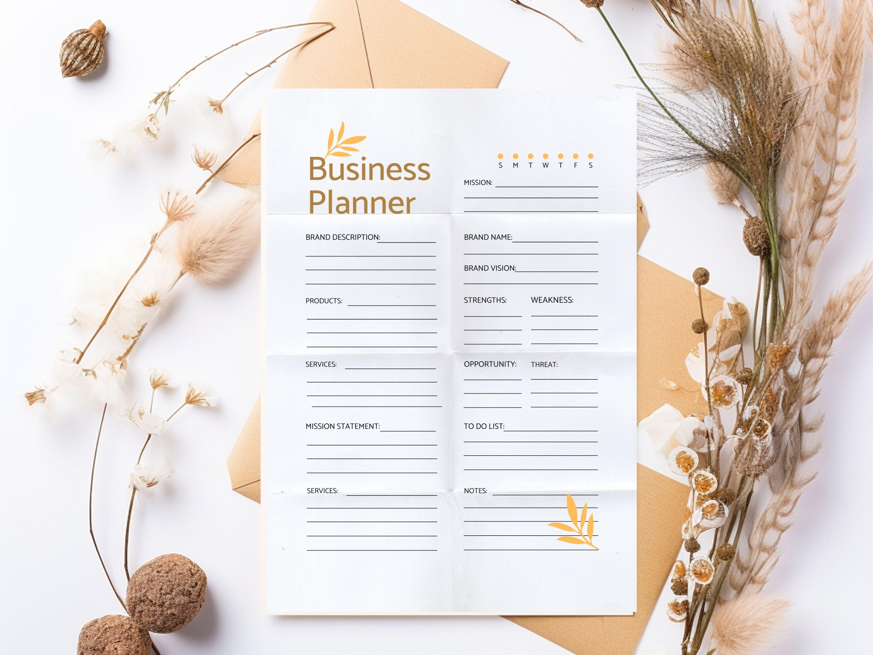Undated Business Planner Printable, Goal Tracker, Task Organizer ...