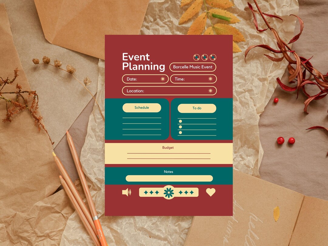 Undated Event Planner Printable, Party Organizer, Budget Tracker ...