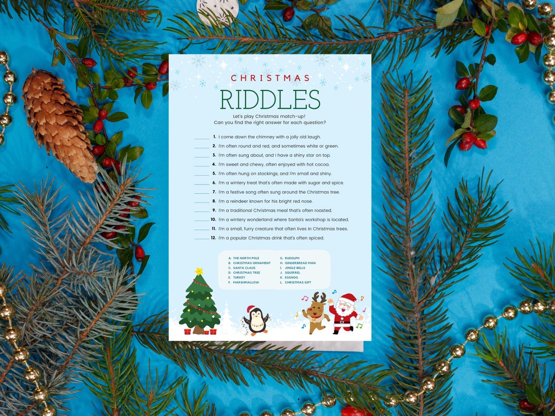 Christmas Riddles Game Printable – Fun Holiday Activity for Kids ...