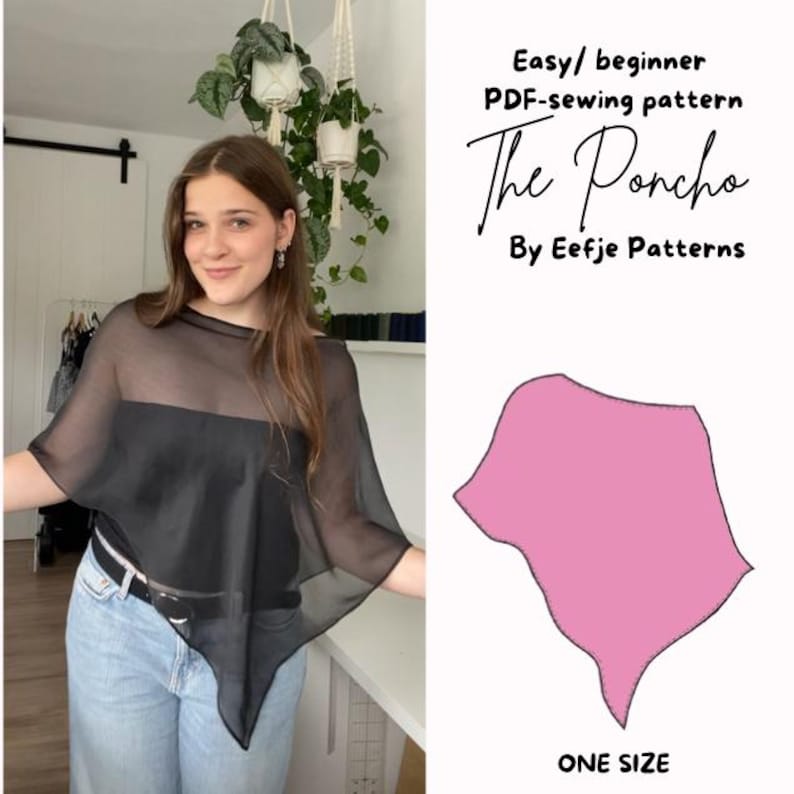 Beginner Poncho Sewing Pattern | Easy DIY (PDF Pattern)a4 - Etsy