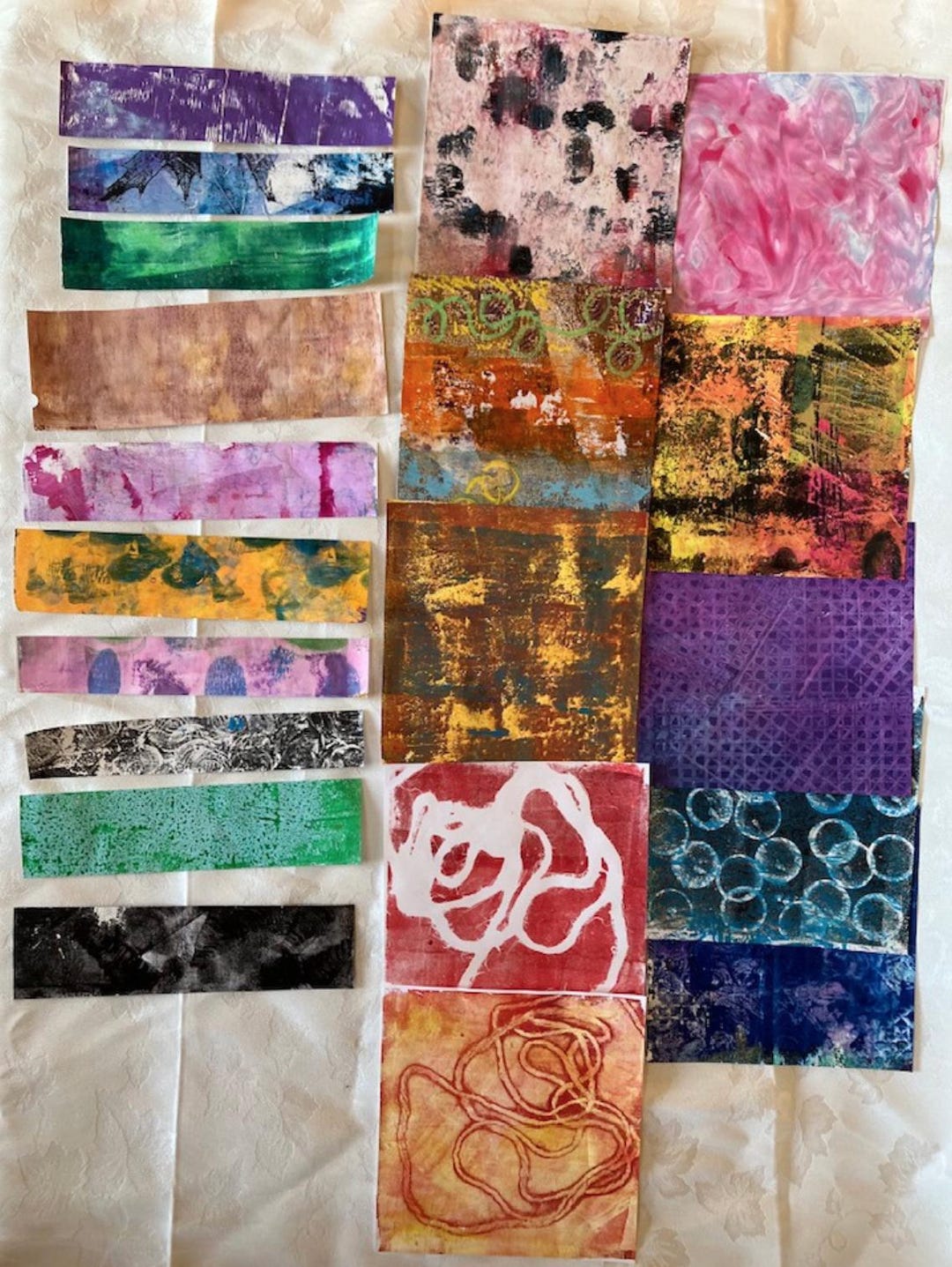 Hand Painted Paper for Collage, Journals, & Card-making * (10) 6x6 ...