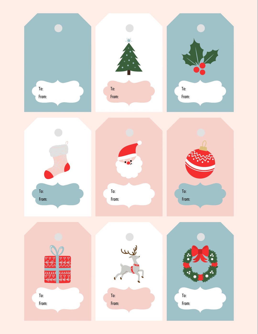 Personalized Christmas Gift Tags Style 1 - Etsy