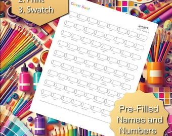 Kalour 300 Swatch Chart | Instant Download PDF | Pre-filled Color Names ...