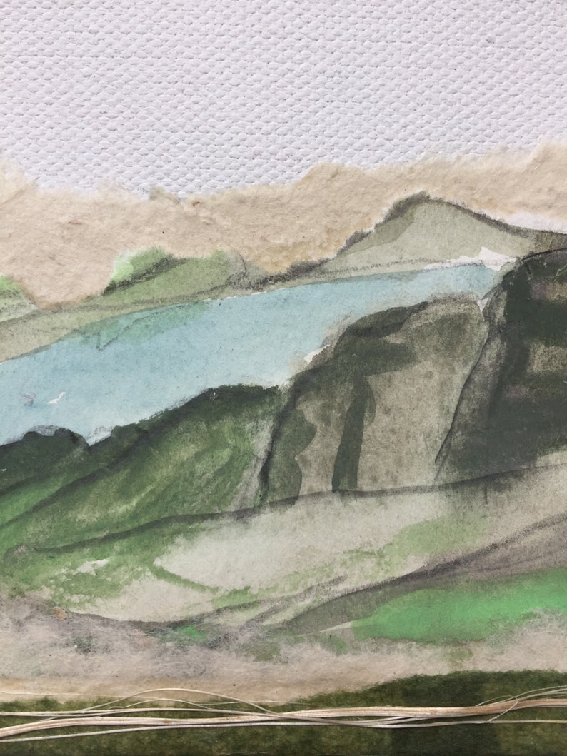 Green and Blue Watercolor Collage Landscape on 4in X 4in Canvas - Etsy Green and Blue Watercolor Collage Landscape on 4in X 4in Canvas - Etsy