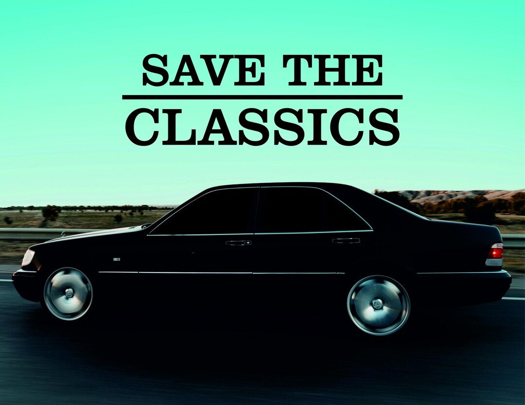 Save the Classics Lettering | Car Rear Sticker | Retro Lettering ...
