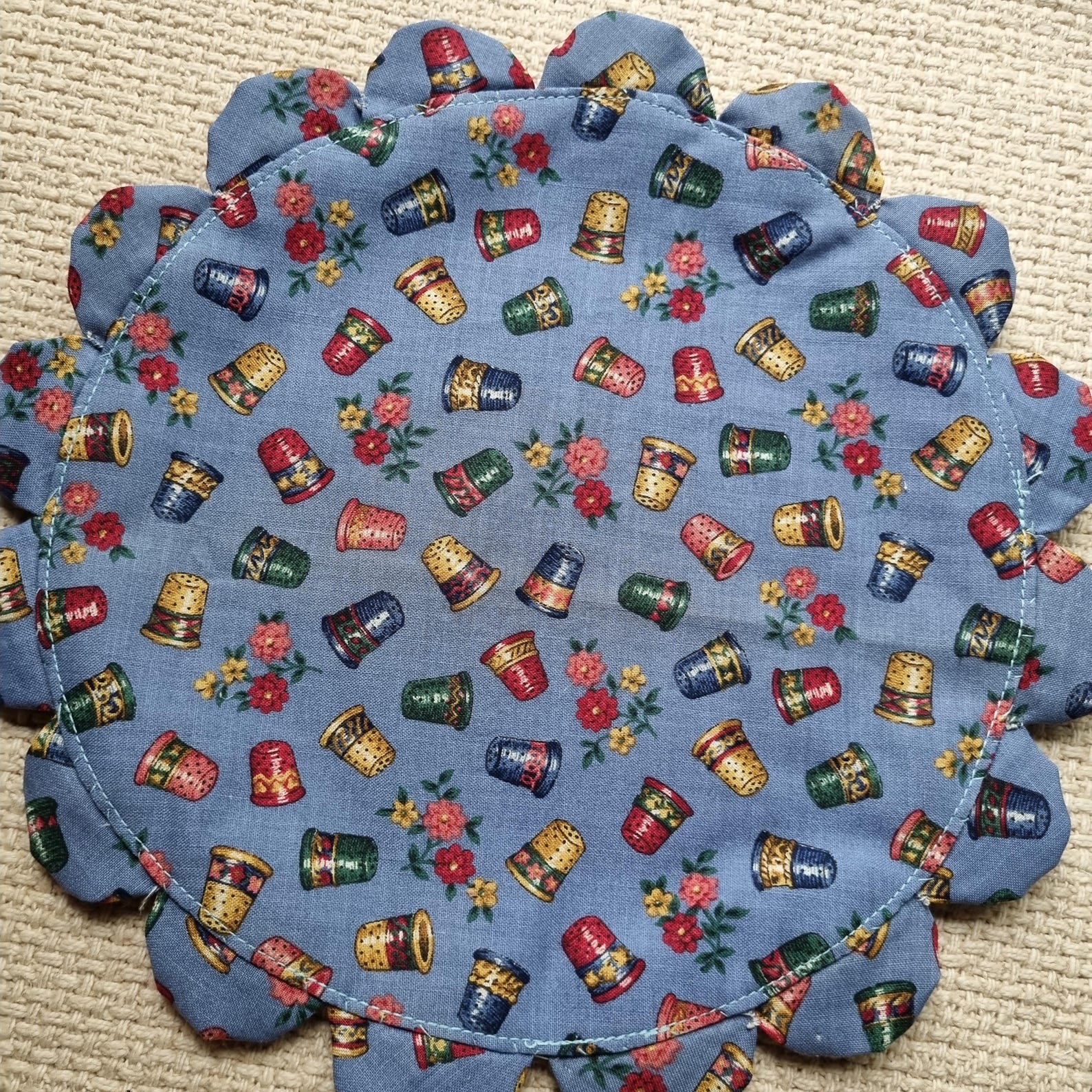 Fabric Yoyo Suffolk Puff Candle Mat Doily Handmade Sewing Notions Table ...