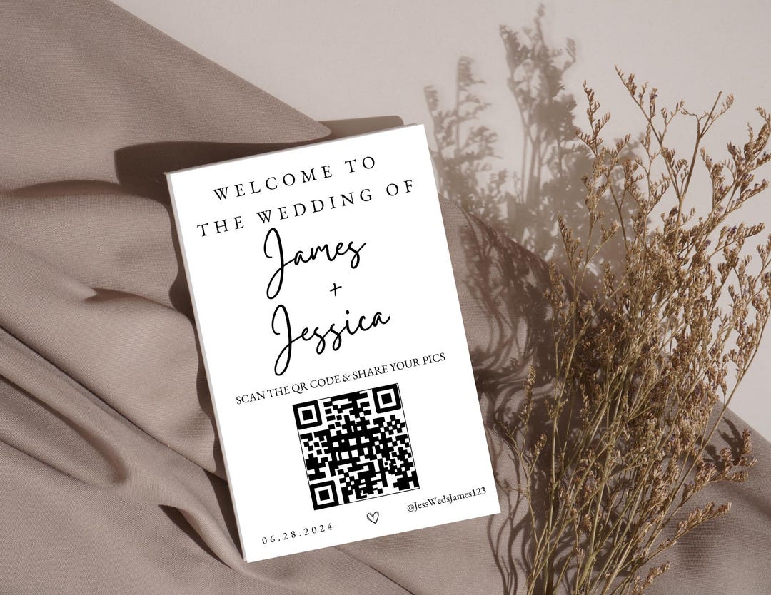 Minimalist QR Code Table Sign Template: Editable Canva Design (digital ...