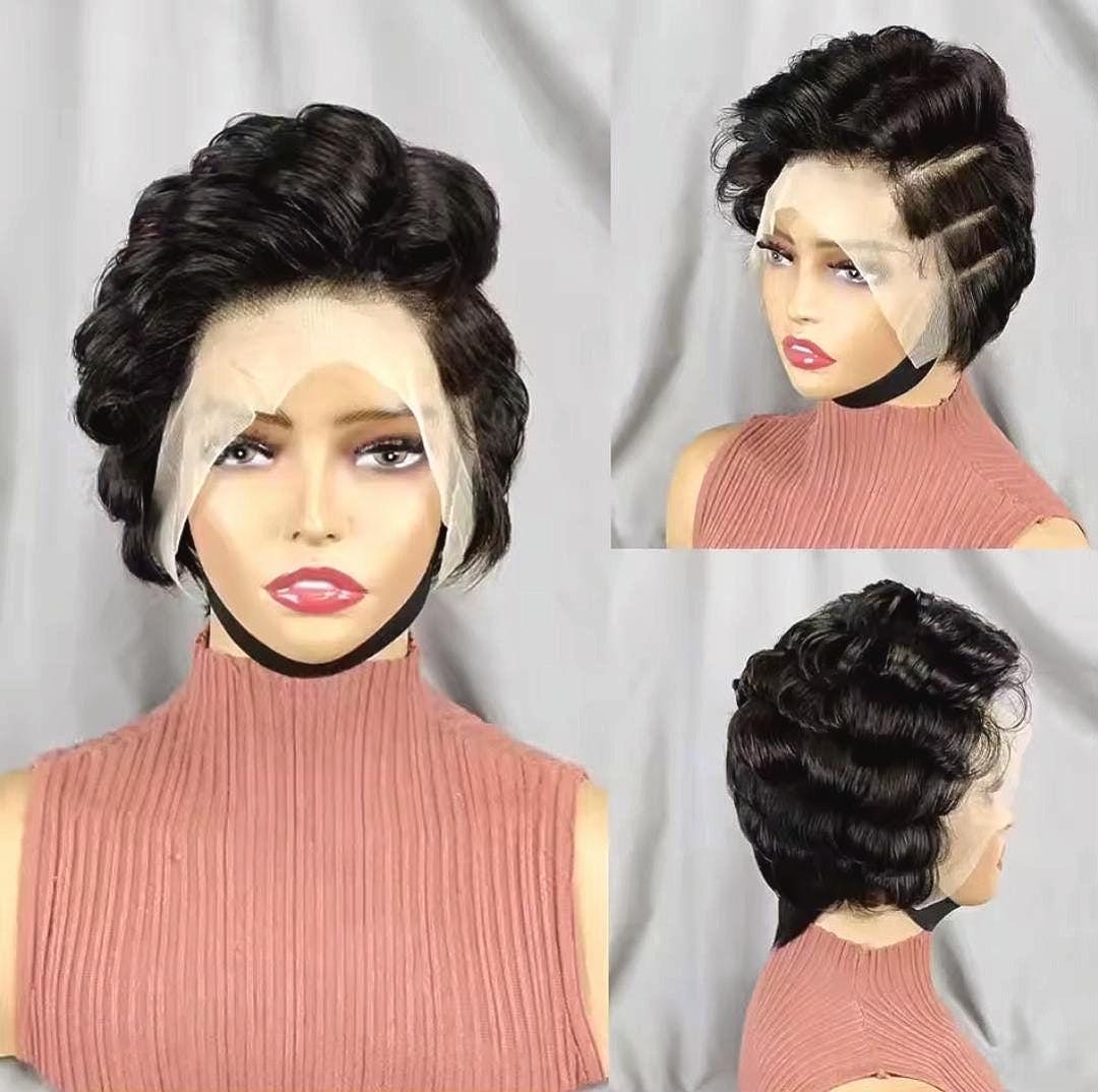 Pixie Cut 100% Human Hair 13x4 Lace Frontal Wig - Etsy