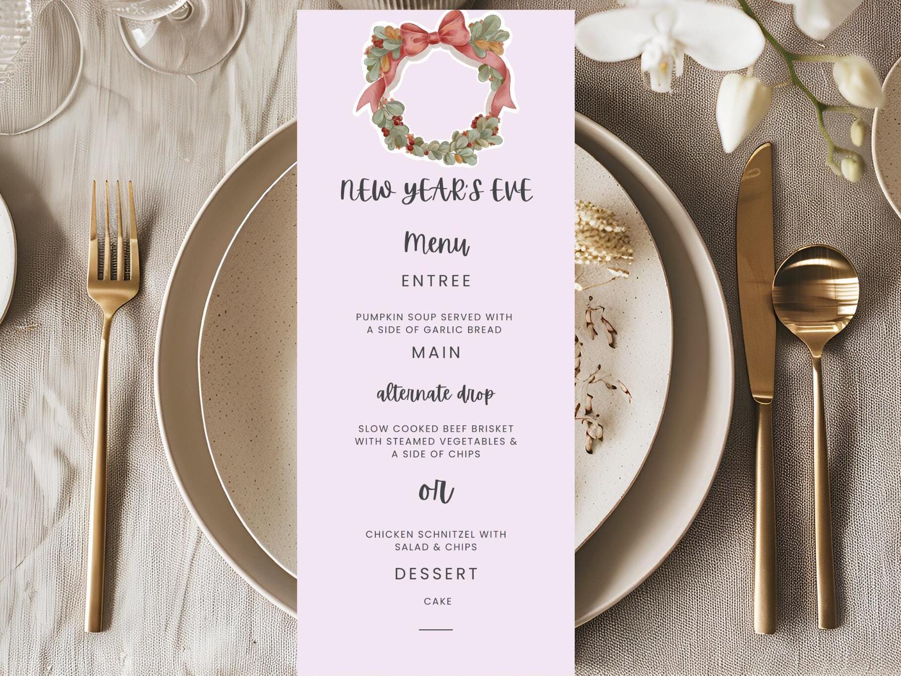 Printable Menu Template, Editable Menu Template, Downloadable Menu ...