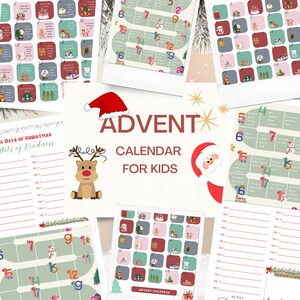 Printable Christmas Advent Calendar, 25 Days of Kindness Calendar ...