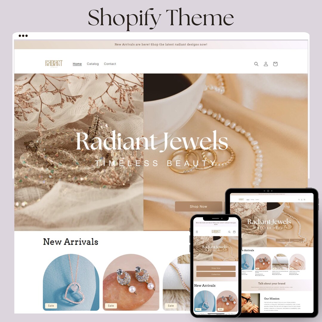 Jewelry Shopify Theme, Jewelry Shopify Light Beige Theme, Jewelry ...