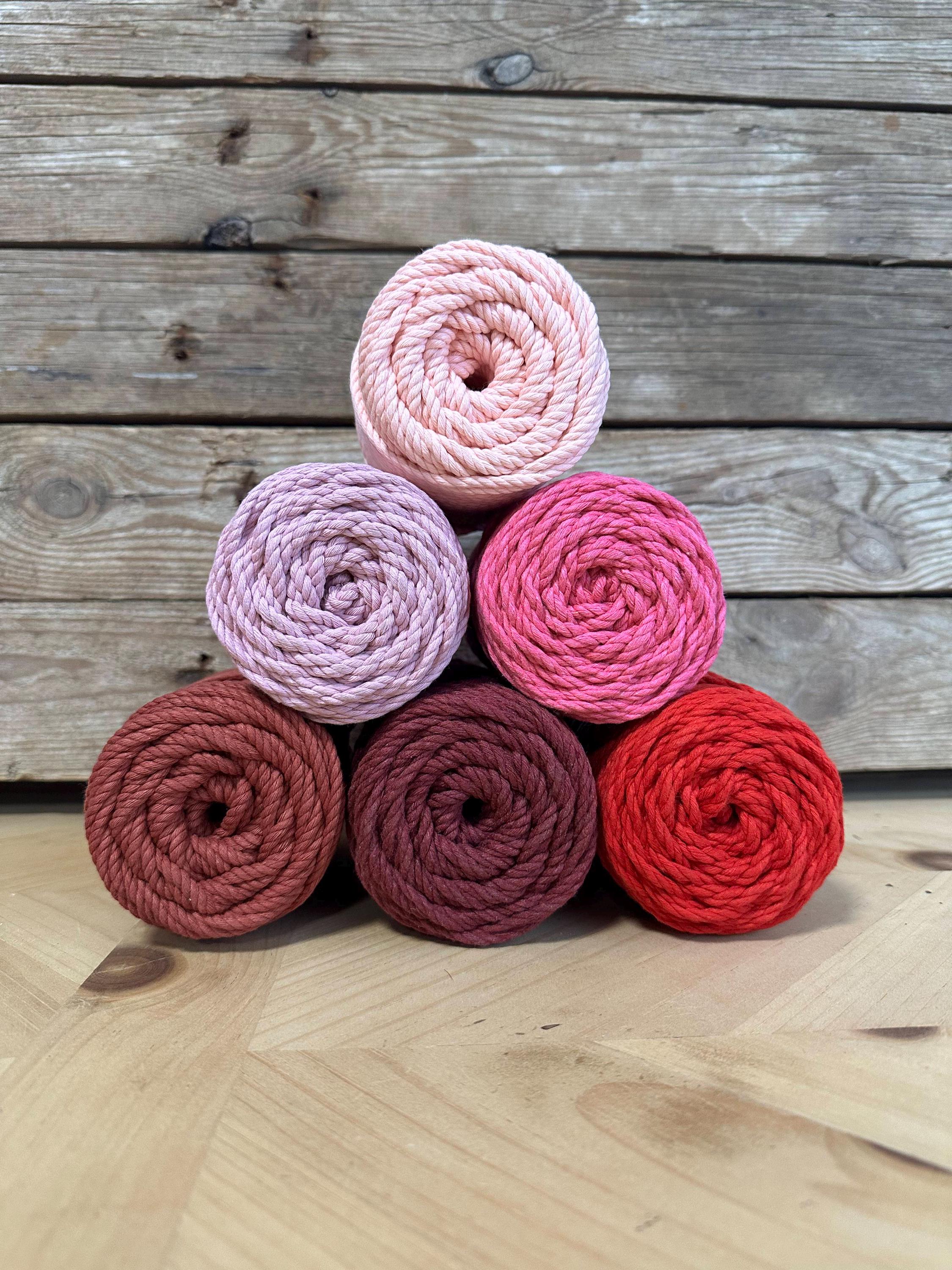 4mm 3ply Macrame Cord, 100% Cotton Single Strand Custom Color Weaving ...