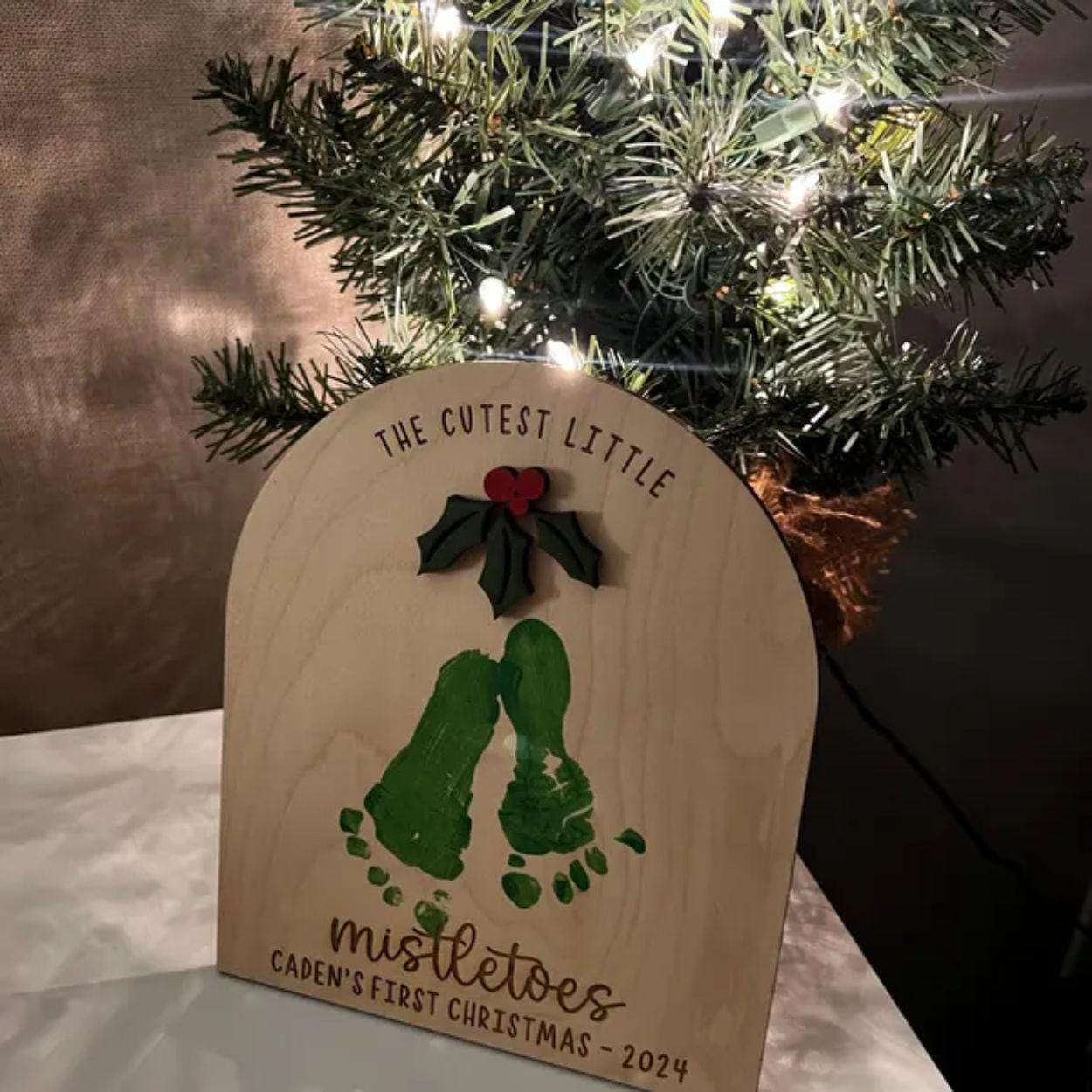 Christmas Handprint Art Keepsake - Custom Baby’s First Holiday Sign ...