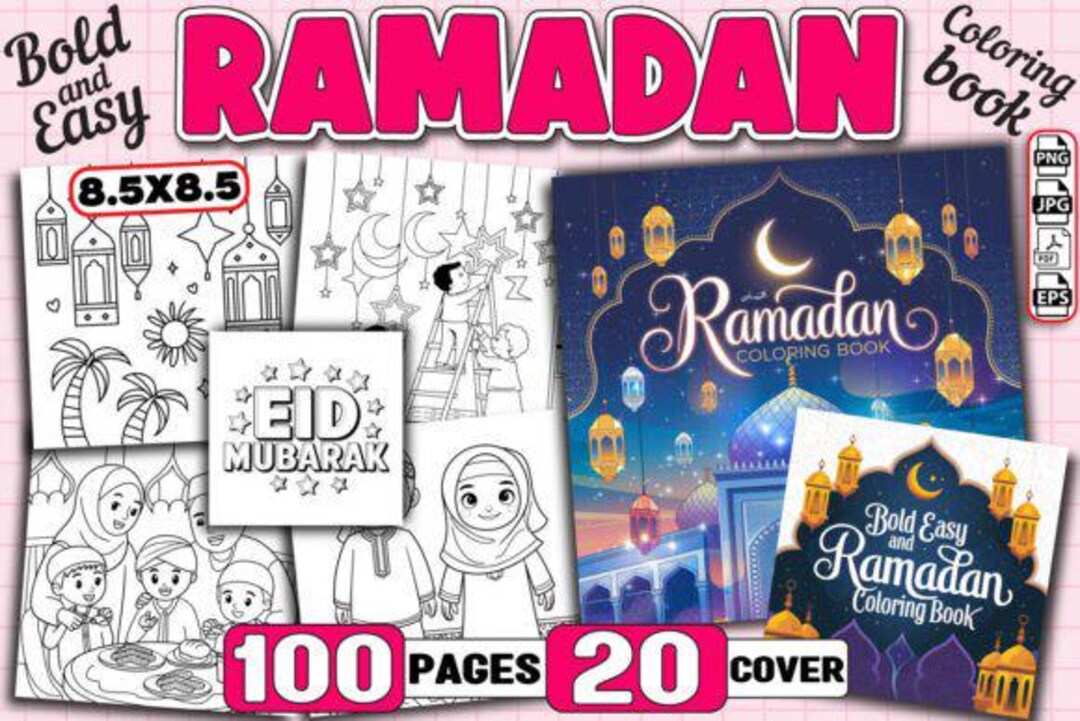 Bold and Easy Ramadan Coloring Pages for Kids | Simple Islamic Coloring ...