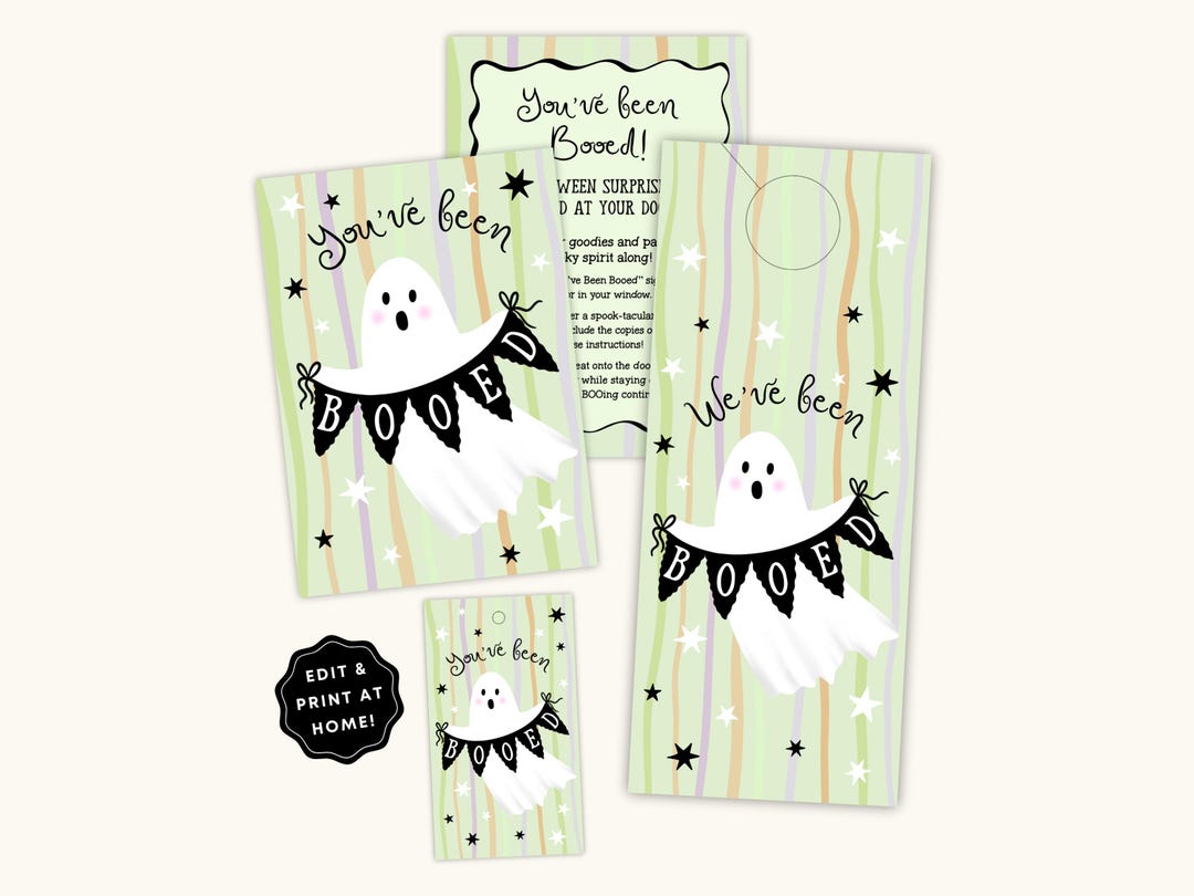 You've Been Booed Halloween Kit | Printable Gift Tags (digital Download ...