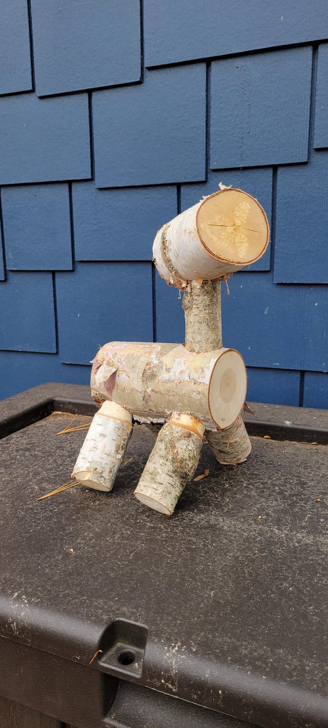 Birch Reindeer, Rustic Log Reindeer, Outdoor Christmas Decor, Wooden ...