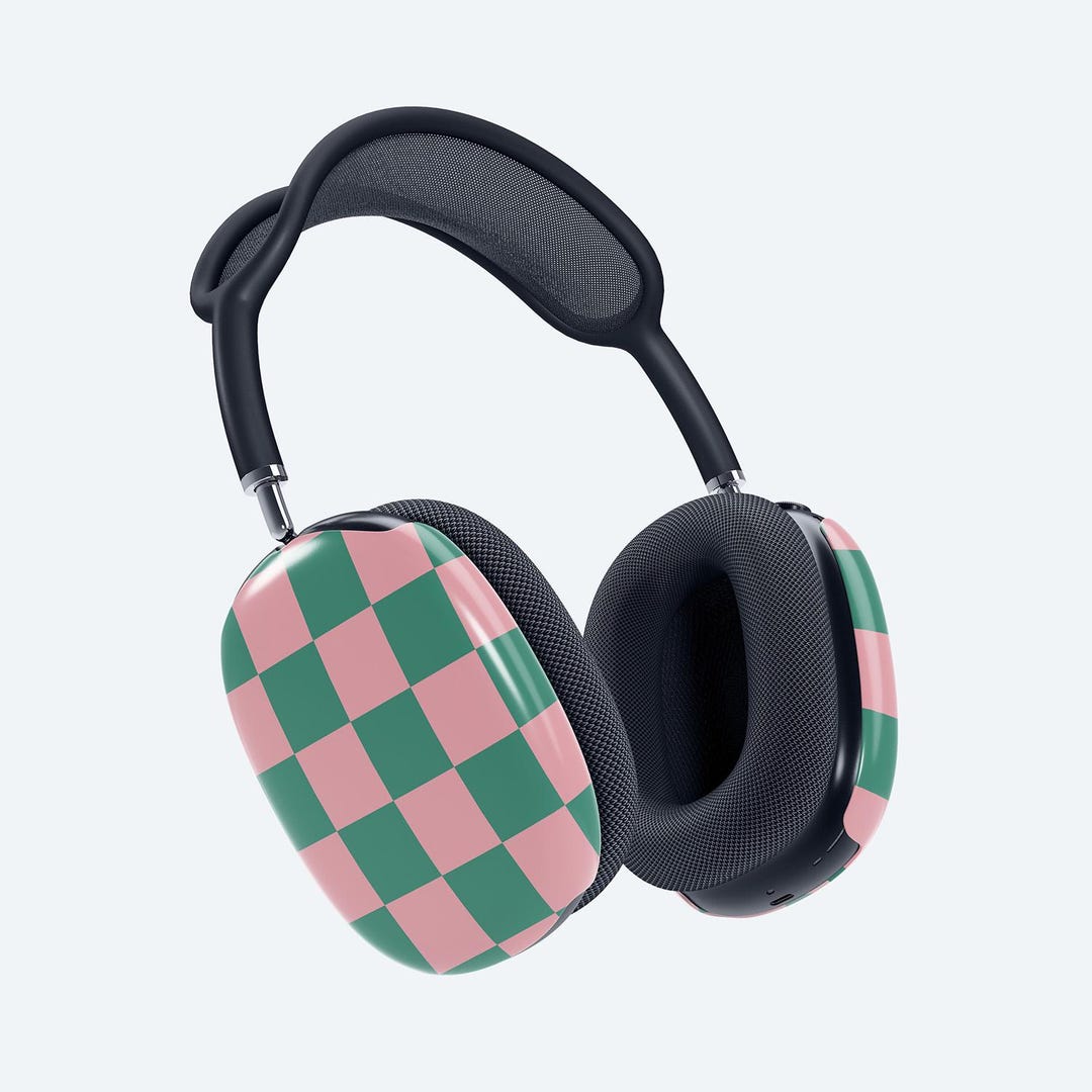 Pink Checkerboard AirPod Max Case, AirPod Max Cover, Protective AirPod ...