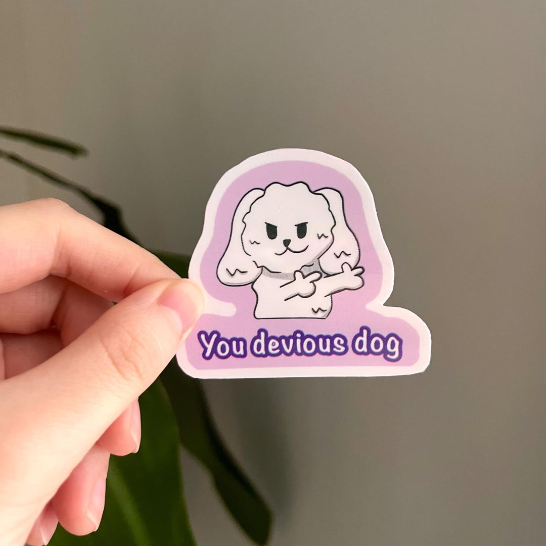 Sticker - Devious Dog; Cute and Funny Cat and Dog Stickers; Fun ...