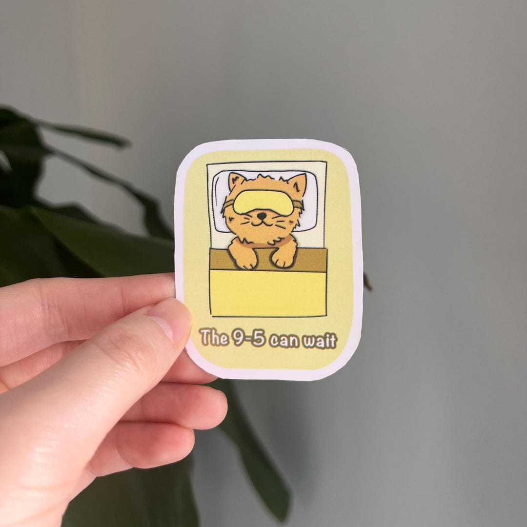 Sticker - Sleeping Cat; Cute and Funny Cat and Dog Stickers; Fun ...