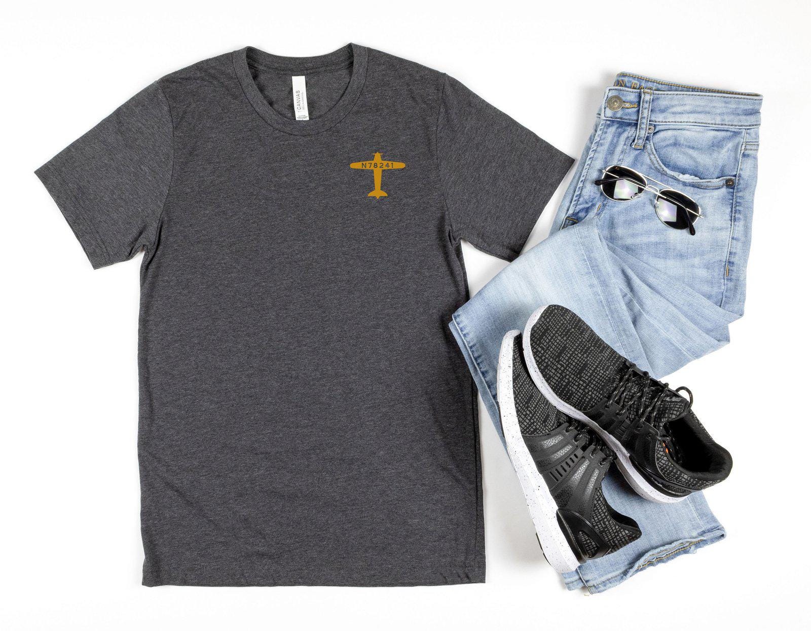 Custom Airplane Tail Number Shirt, Personalized Pilot Tee, Aviation ...